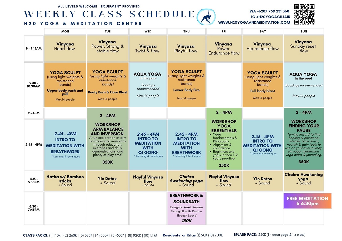 Yin Yoga Teacher Training - Gili Air Spa | Class Schedule